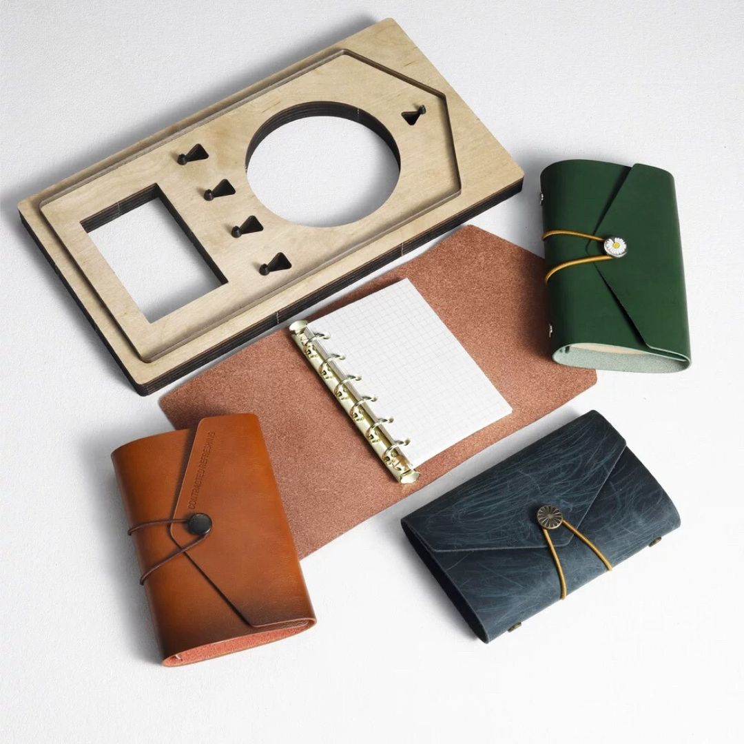 A7 Leather Planner Die Cut, Full Set with Paper Inserts & Hardware Acc ...